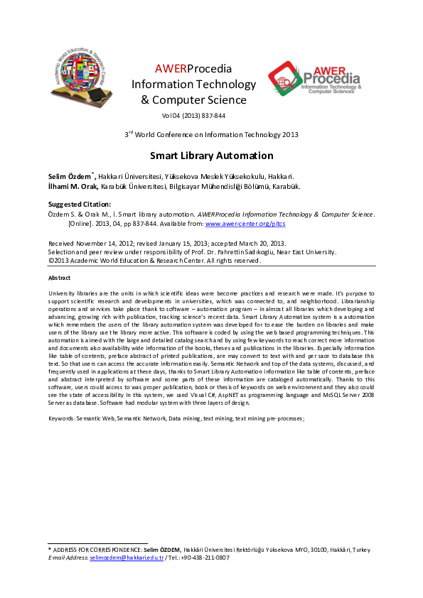 (PDF) Smart Library Automation