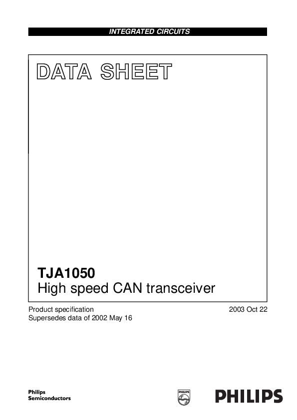 (PDF) TJA1050 High speed CAN transceiver