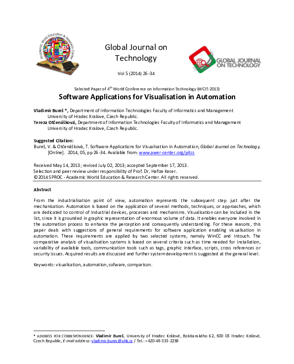 Pdf Software Applications For Visualisation In Automation