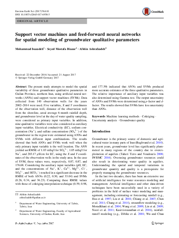 (PDF) Support vector machines and feed-forward neural networks for spatial modeling of ...