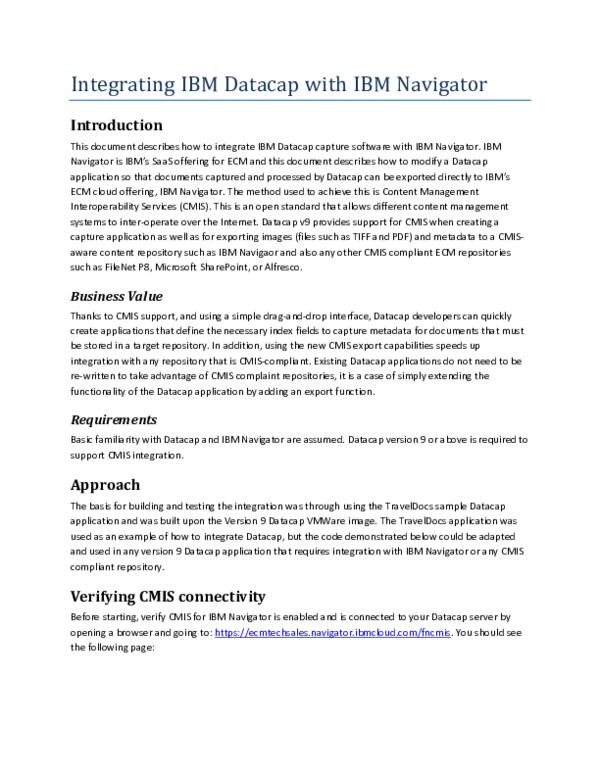 Doc Integrating Ibm Datacap With Ibm Navigator