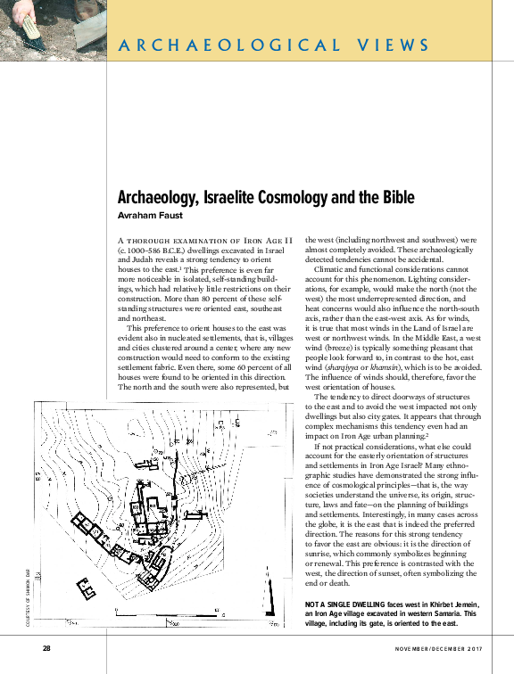 (PDF) Archaeology, Israelite cosmology and the bible