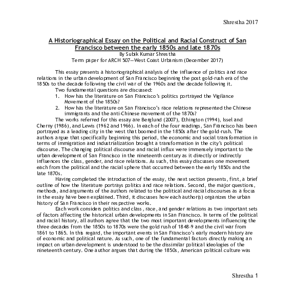 (PDF) A Historiographical Essay on the Political and Racial Construct ...