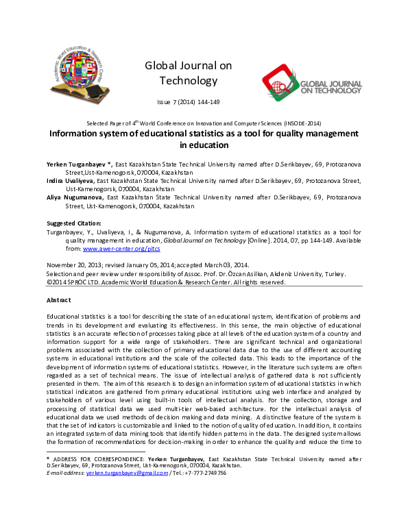(PDF) Information system of educational statistics as a tool for ...
