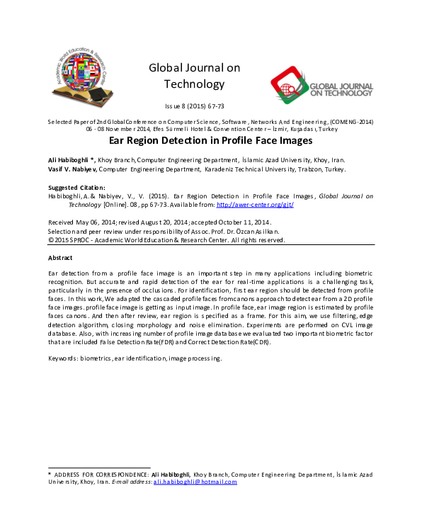 (PDF) Ear Region Detection in Profile Face Images