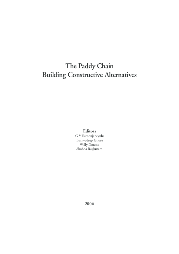 (PDF) The Paddy Chain Building Constructive Alternatives