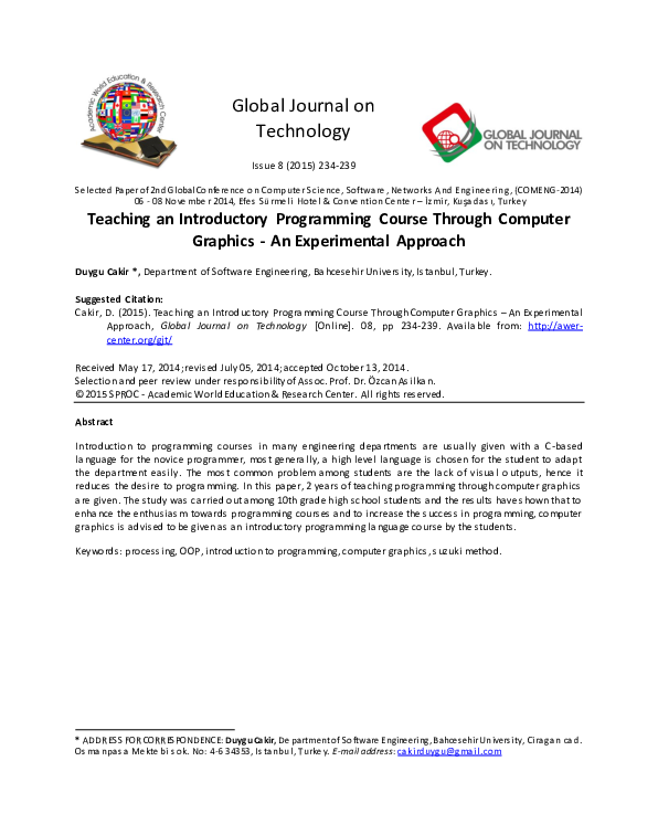 (PDF) Teaching an Introductory Programming Course Through Computer ...