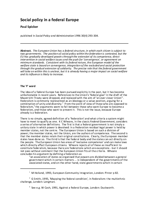 (PDF) 1996 Social policy in a federal Europe.pdf