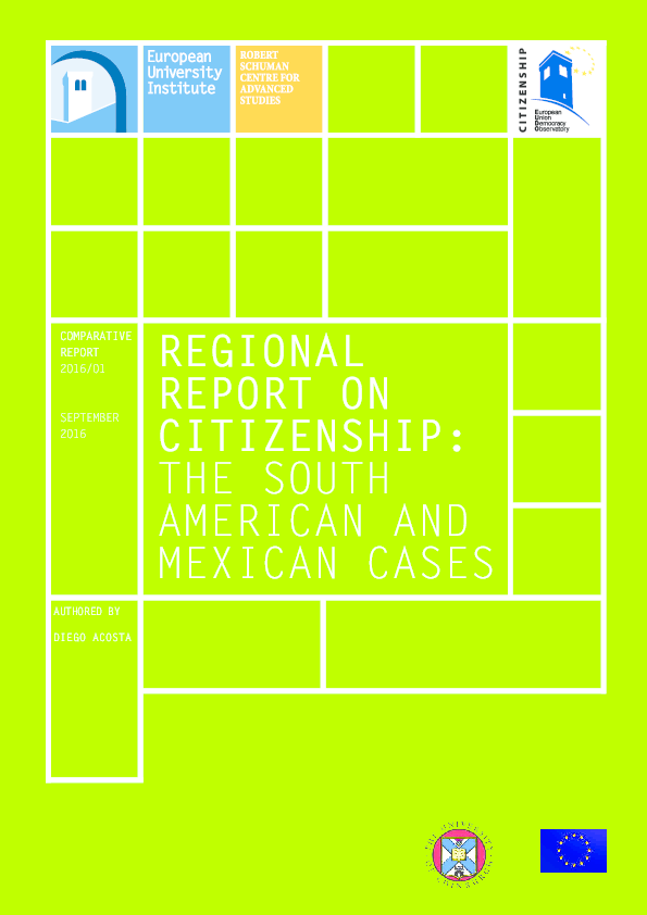 (PDF) Regional report on citizenship : the South American and Mexican cases