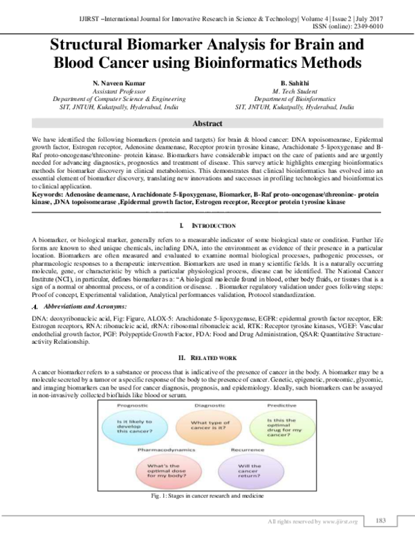 (PDF) Structural Biomarker Analysis for Brain and Blood Cancer using ...