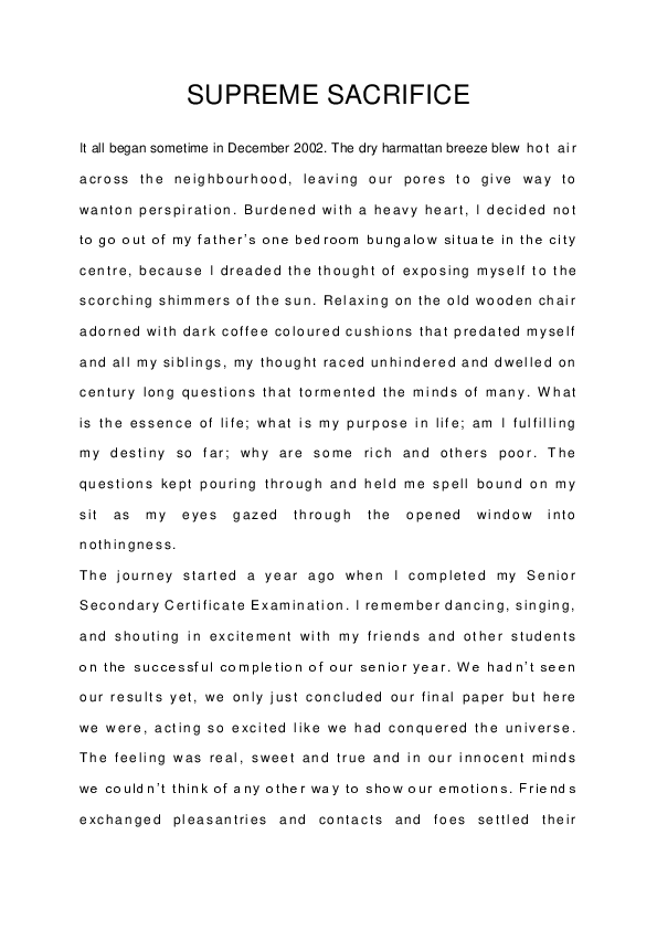 (DOC) SUPREME SACRIFICE