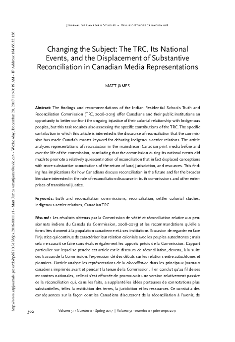 (PDF) Changing the Subject: The TRC, Its National Events, and the ...