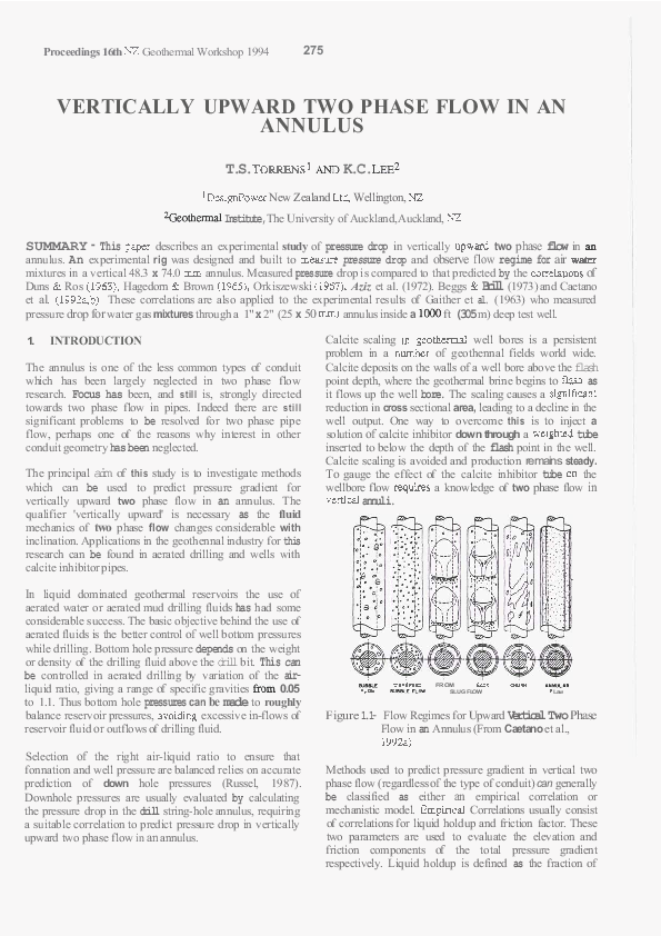 (PDF) VERTICALLY UPWARD TWO PHASE FLOW IN AN ANNULUS