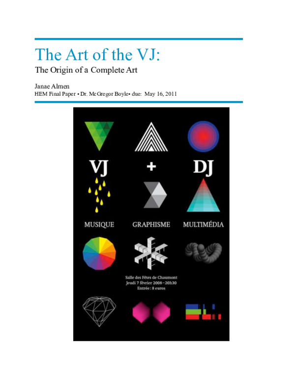 (PDF) The Art of the VJ: The Origin of a Complete Art