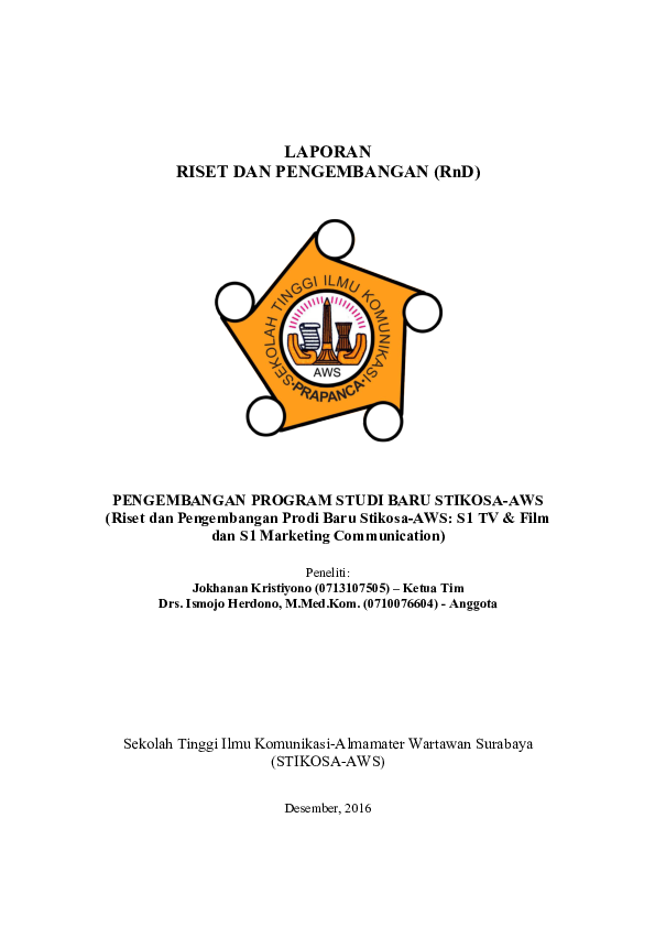 (PDF) RISET DAN PENGEMBANGAN (RnD) PENGEMBANGAN PROGRAM STUDI BARU STIKOSA-AWS (Riset dan ...