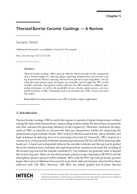 (PDF) Thermal Barrier Ceramic Coatings — A Review