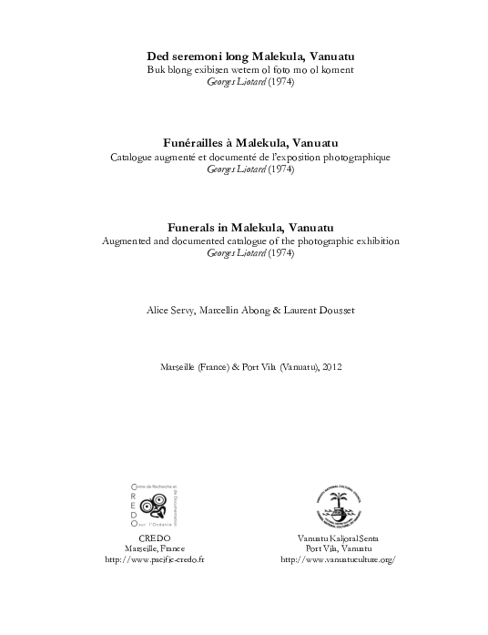 (PDF) SERVY Alice, ABONG Marcellin et DOUSSET Laurent, 2012. Ded ...