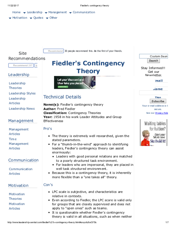 (PDF) Fiedler's contingency theory