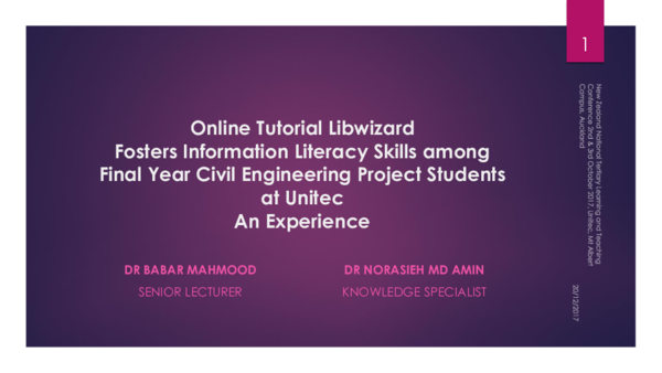 (PPT) Online tutorial Libwizard fosters information literacy skills ...
