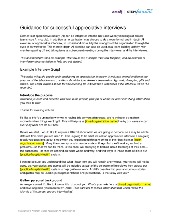(DOC) Guidance for successful appreciative interviews