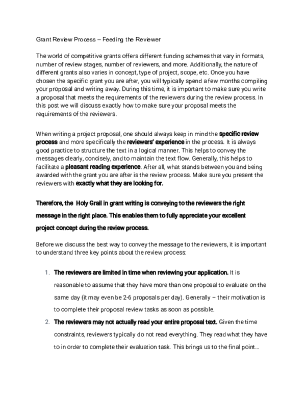 (PDF) Grant Review Process Feeding the Reviewer | Yoram Bar-Zeev ...