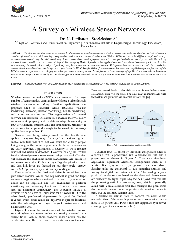 Pdf A Survey On Wireless Sensor Networks