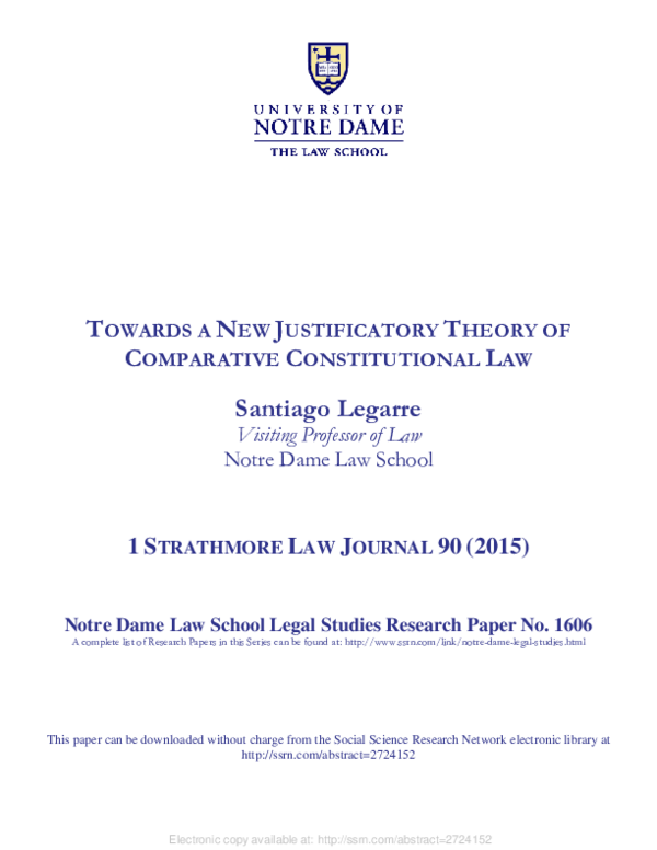 (PDF) Towards a New Justificatory Theory of Comparative Constitutional Law