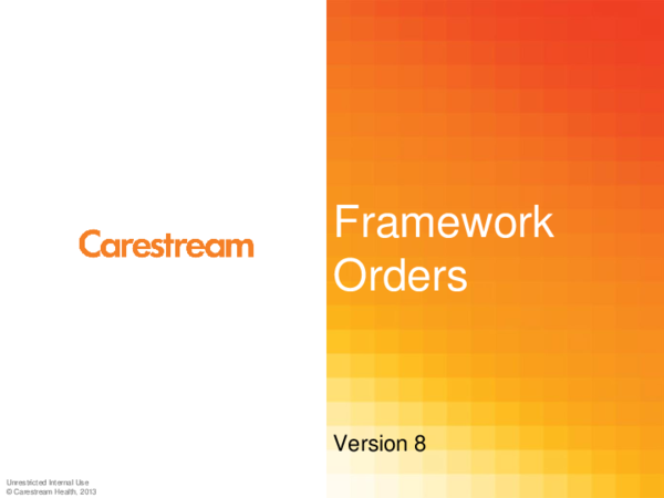 (PPT) .0 Framework Order Training