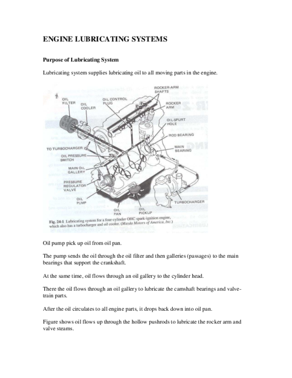 (PDF) ENGINE LUBRICATING SYSTEMS Purpose of Lubricating System