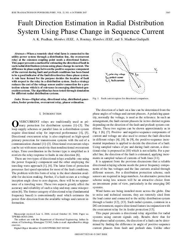 (PDF) Estimating Fault Direction in Radial Systems