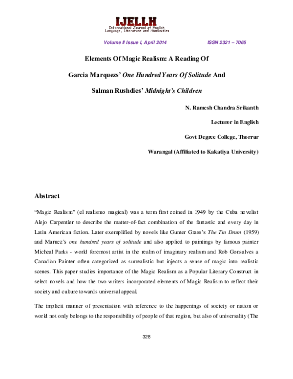 (PDF) Elements Of Magic Realism: A Reading Of Garcia Marquezs' One ...