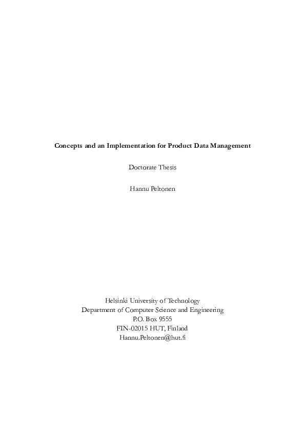 (PDF) Concepts and an Implementation for Product Data Management ...