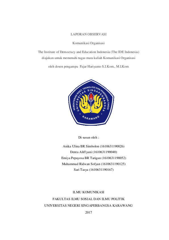 (DOC) COVER LAPORAN OBSERVASI KOMOR