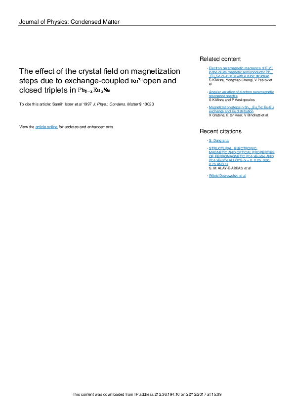 (PDF) Crystal field triplet