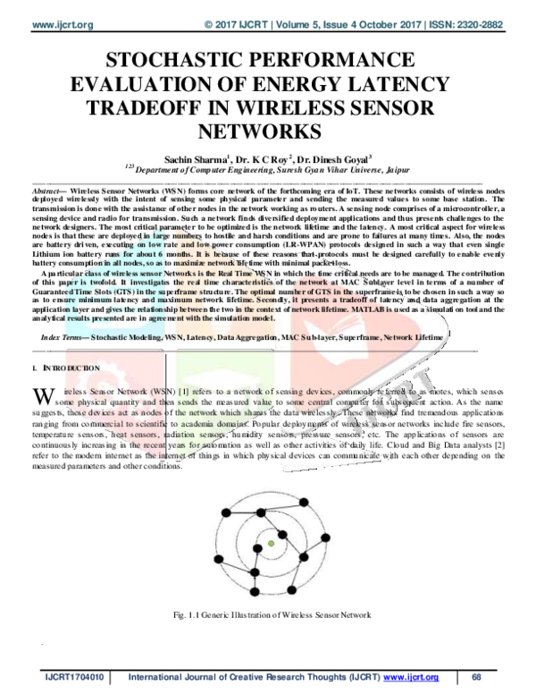 Pdf Stochastic Performance Evaluation Of Energy Latency Tradeoff In Wireless Sensor Networks