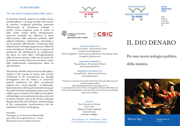 (PDF) Il dio denaro. Per una storia teologico-politica della moneta ...