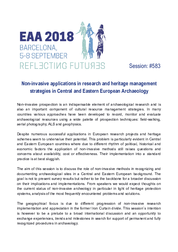 (PDF) Call for papers - EAA 2018 - Session #583 - Non-invasive applications in research and ...