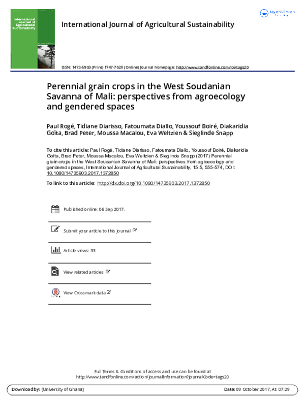 (PDF) Ratooning and perennial staple crops in Malawi. A review ...