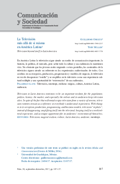 (PDF) La Televisión más allá de sí misma en América Latina ...
