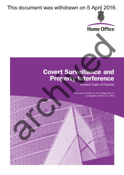 (PDF) Covert Surveillance and Property Interference Revised Code of ...