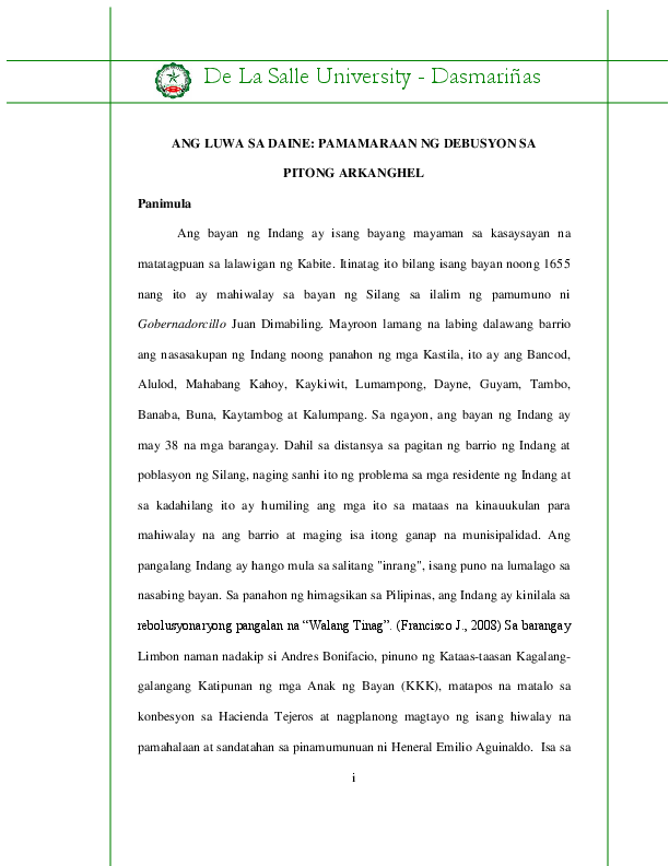 (PDF) ANG LUWA SA DAINE PAMAMARAAN NG DEBUSYON SA PITONG ARKANGHEL