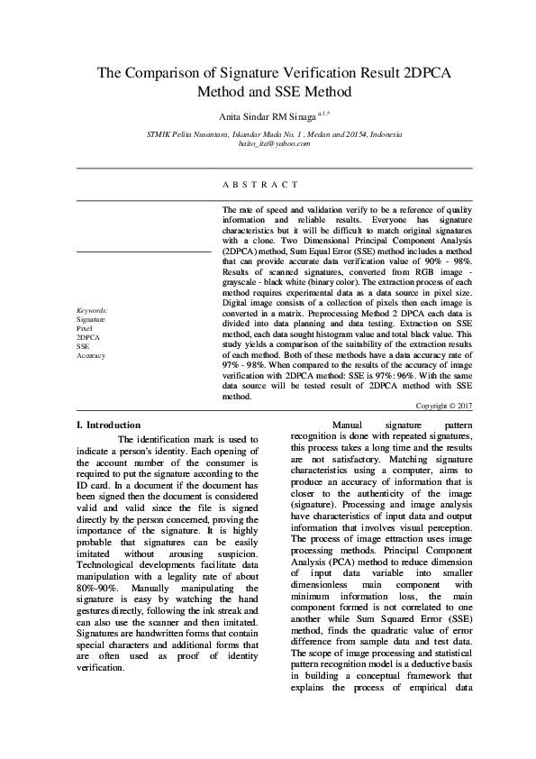 (PDF) The Comparison of Signature Verification Result 2DPCA Method and ...