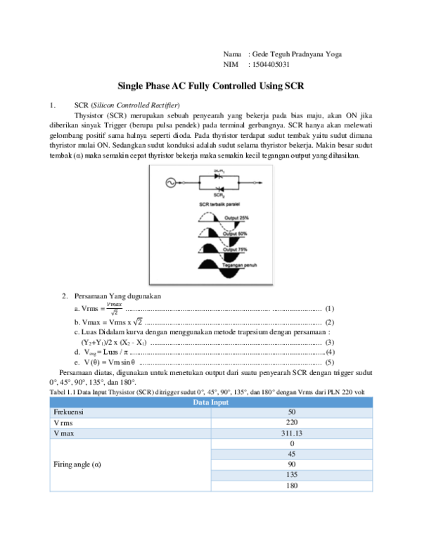 (DOC) Single Phase AC Fully Controlled Using SCR