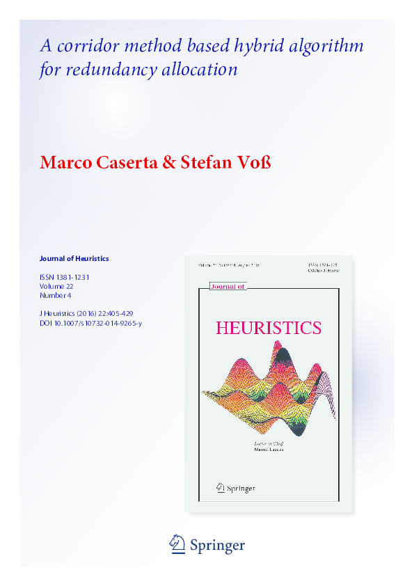 (PDF) A corridor method based hybrid algorithm for redundancy allocation