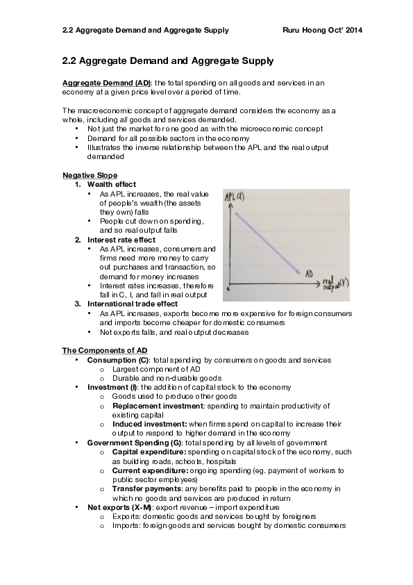 (PDF) 2.2 Aggregate Demand and Aggregate Supply