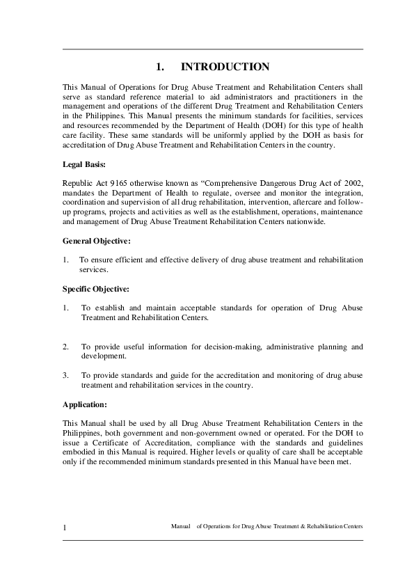 (PDF) Manual of Operations for Drug Abuse Treatment & Rehabilitation ...