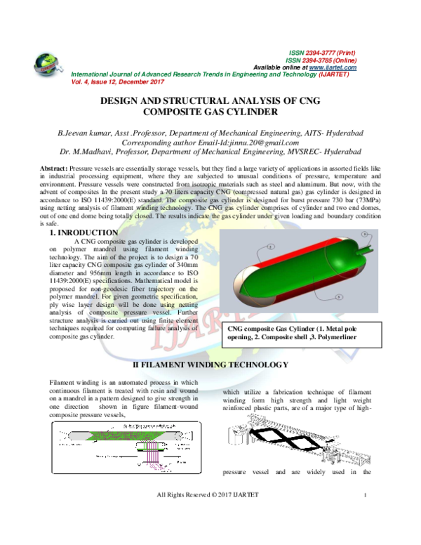 (PDF) CNG composite Gas Cylinder (1. Metal pole opening, 2. Composite ...