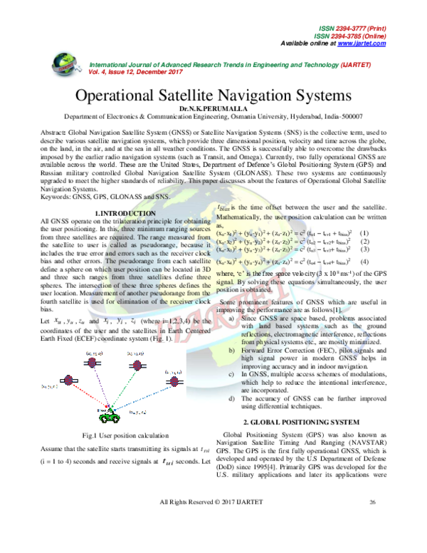(PDF) Operational Satellite Navigation Systems