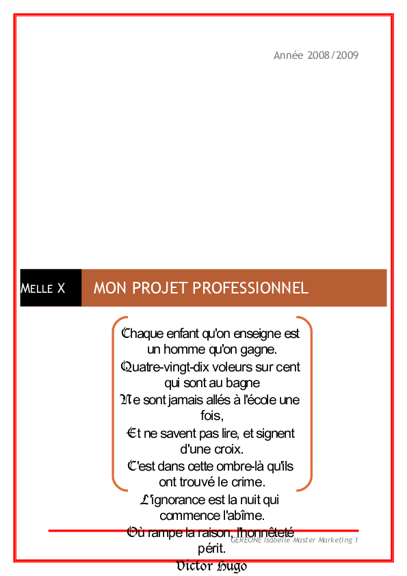 (PDF) MON PROJET PROFESSIONNEL