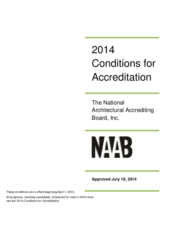(PDF) Naab conditions for accreditation